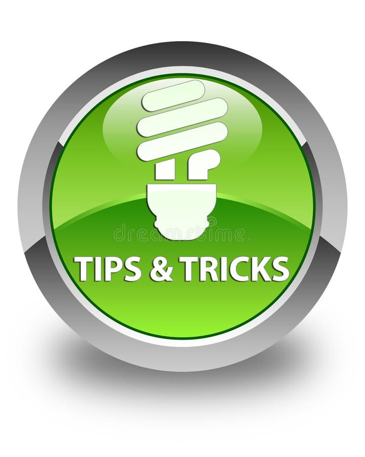Tips and Tricks (bulb Icon) Glossy Green Round Button Stock ...