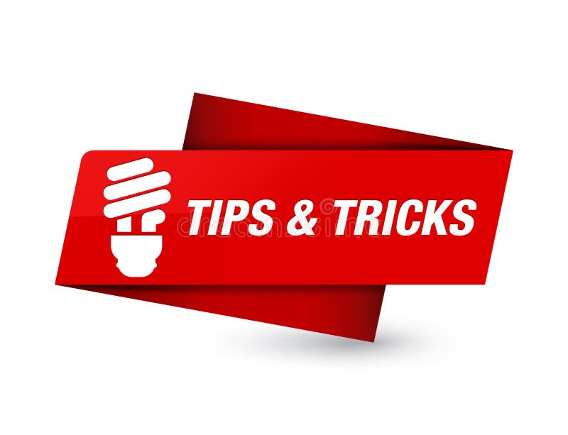 Tips and Tricks (bulb Icon) Premium Red Tag Sign Stock Illustration ...