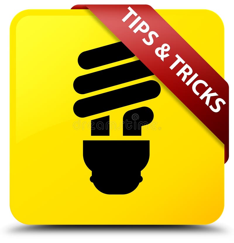 Tips and Tricks (bulb Icon) Yellow Square Button Red Ribbon in C Stock ...