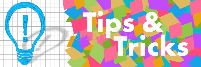 Tips and Tricks Colorful Squares Texture Symbol Left Text Stock ...