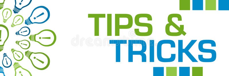 Tips and Tricks Green Blue Squares Triangles AI Symbols Text Stock ...