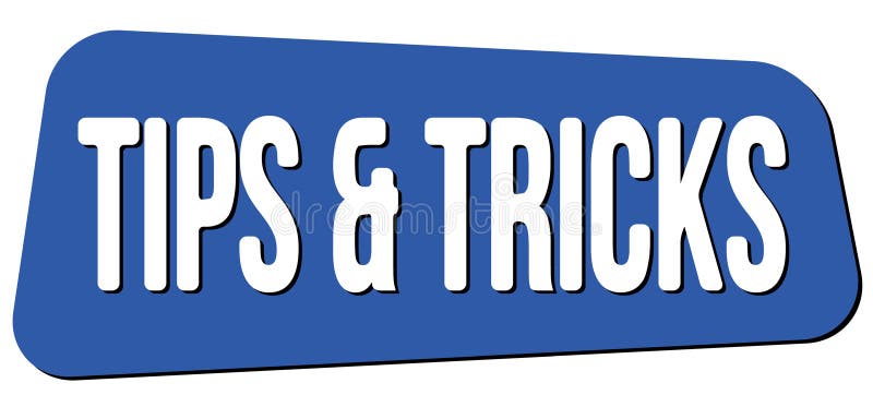 TIPS & TRICKS Text on Blue Trapeze Stamp Sign Stock Illustration ...
