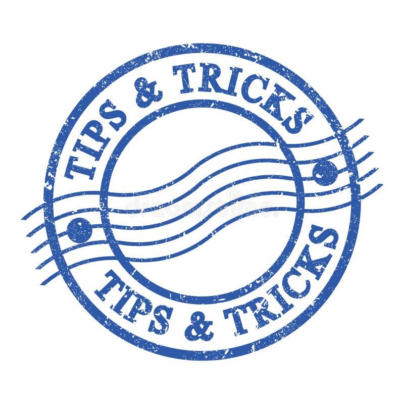 TIPS & TRICKS, Text Written on Blue Postal Stamp Stock Illustration ...