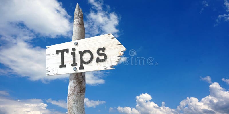 Tips - Wooden Signpost with One Arrow Stock Photo - Image of wooden ...