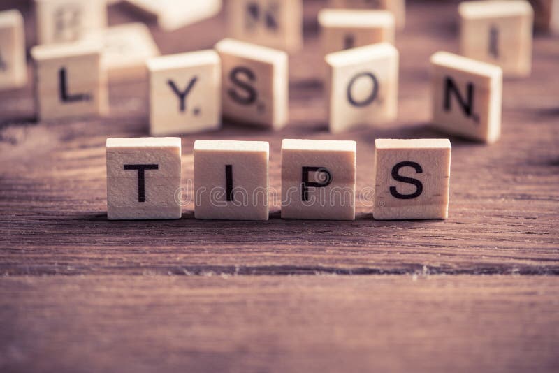 Tips word concept stock image. Image of letterpress, guidance - 96839775