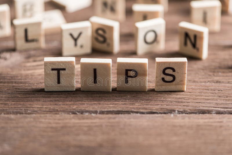 Tips word concept stock photo. Image of typography, sign - 96276214