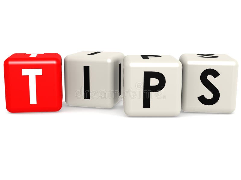 Tips word on cube stock illustration. Illustration of word - 95385621
