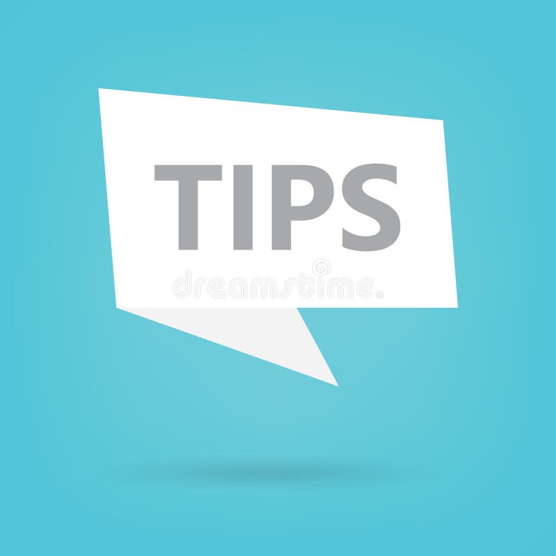 Tips Word on a Speech Bubble Stock Vector - Illustration of product ...