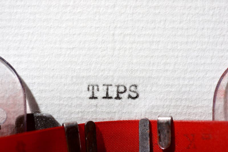 Tips word view stock image. Image of helpful, typewriter - 266880611