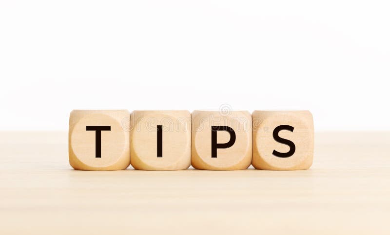 TIPS Word on Wooden Blocks on Table Stock Illustration - Illustration ...