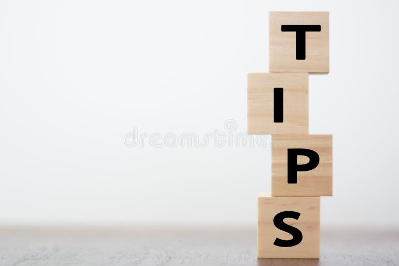 Tips Written on Wooden Cubes Stock Photo - Image of finance ...