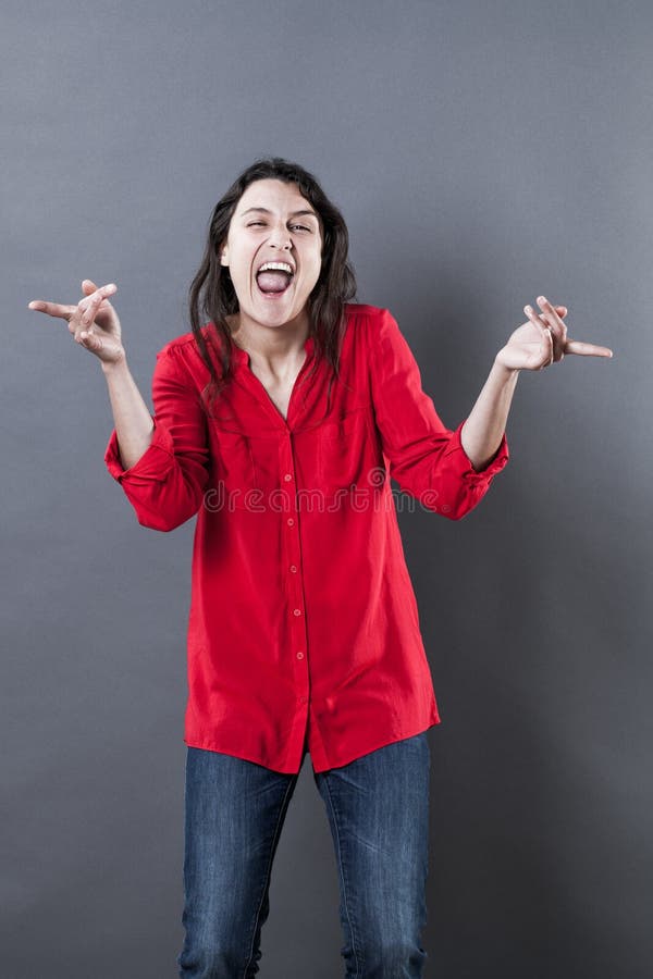 Tipsy Woman Dancing with Alcohol after-effects Stock Photo - Image of ...