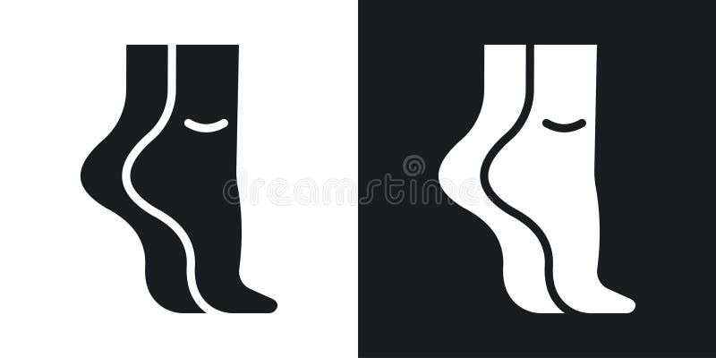 Tiptoe Feet Thin Line Vector Icon Set Stock Vector - Illustration of ...