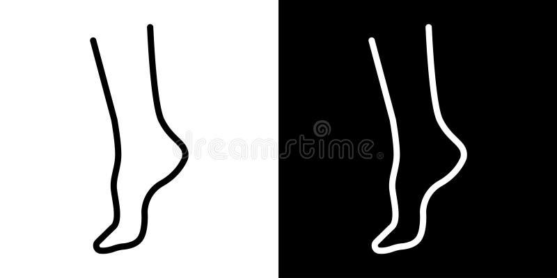 Tiptoe Feet Thin Line Vector Icon Set Stock Vector - Illustration of ...