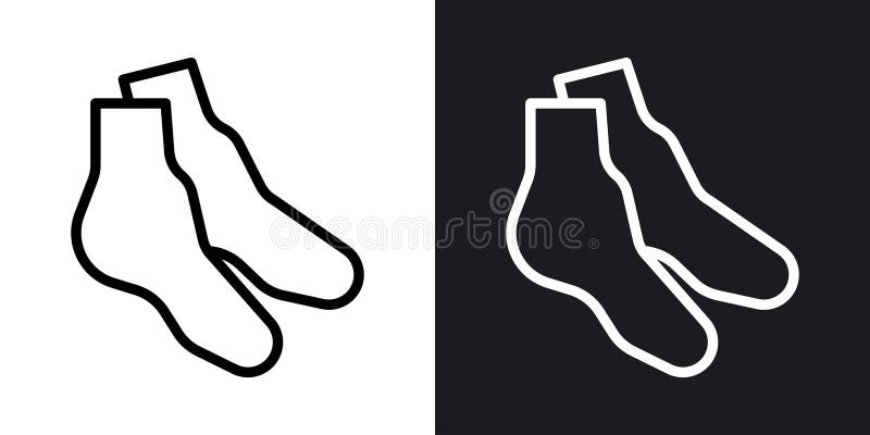 Tiptoe Feet Thin Line Vector Icon Set Stock Illustration - Illustration ...