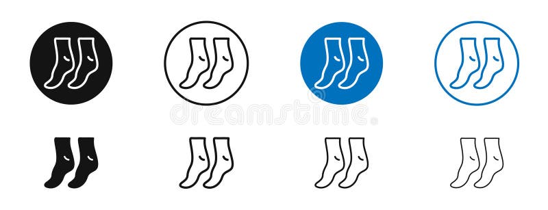 Tiptoe Feet Thin Line Vector Icon Set Stock Vector - Illustration of ...