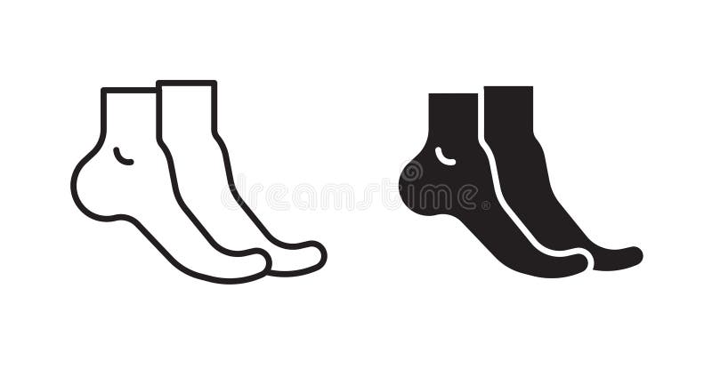 Tiptoe Feet Thin Line Vector Icon Set Stock Vector - Illustration of ...