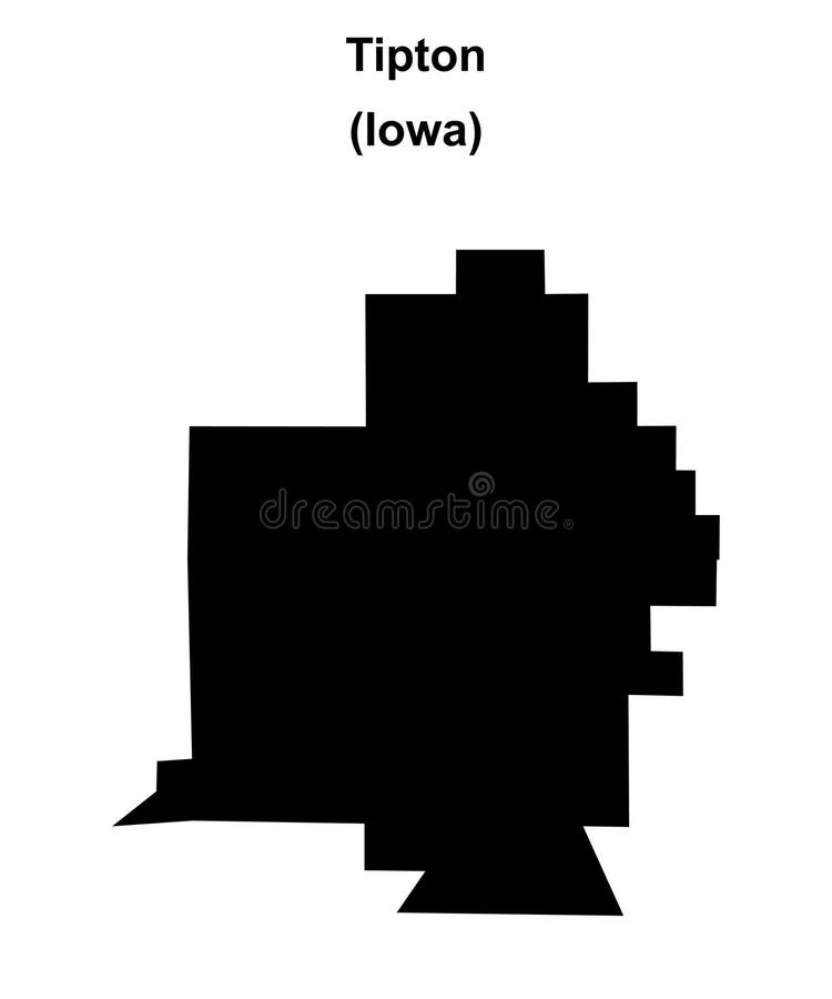 Tipton outline map stock illustration. Illustration of outline - 387208232