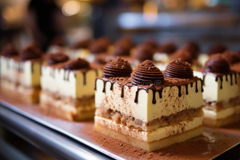 A Tiramisu Pastry on a Bakery Shelf Stock Image - Image of generated ...