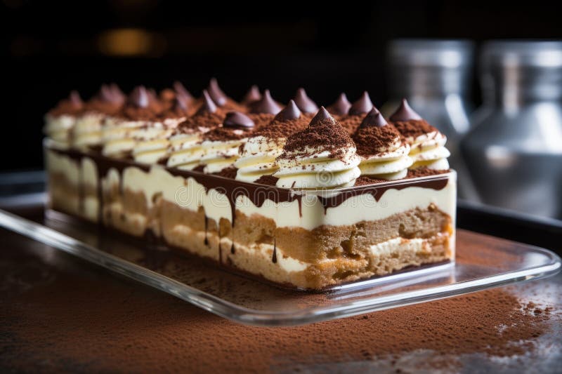 A Tiramisu Pastry on a Bakery Shelf Stock Photo - Image of tiramisu ...