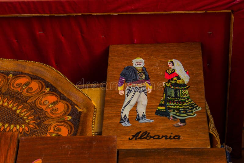 Tirana Albania A Beautiful Box With A Picture Is A Souvenir For A
