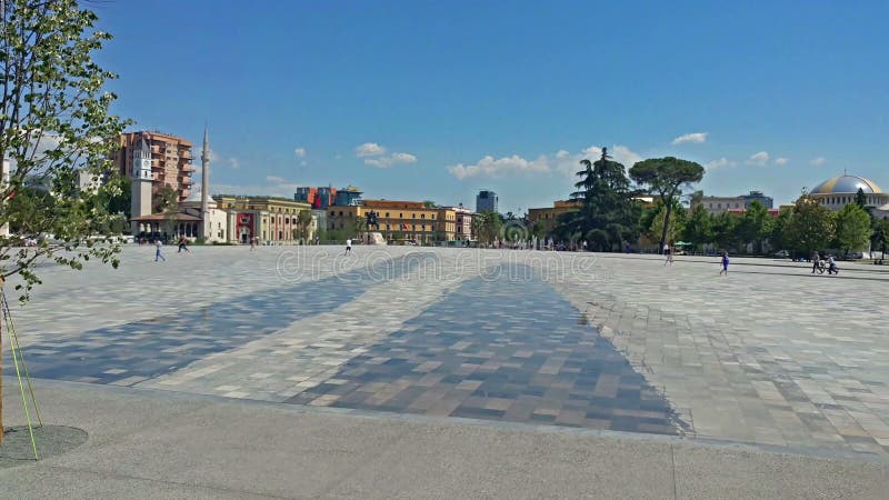 Skanderbeg Square, the Main Square in Tirana, Albania Stock Video ...