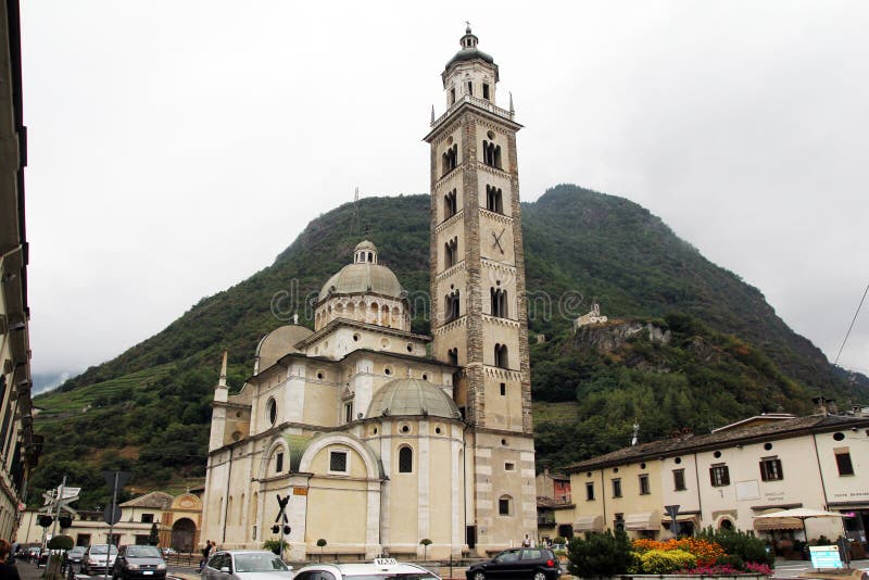 Tirano basilica editorial image. Image of mountains, square - 89251115