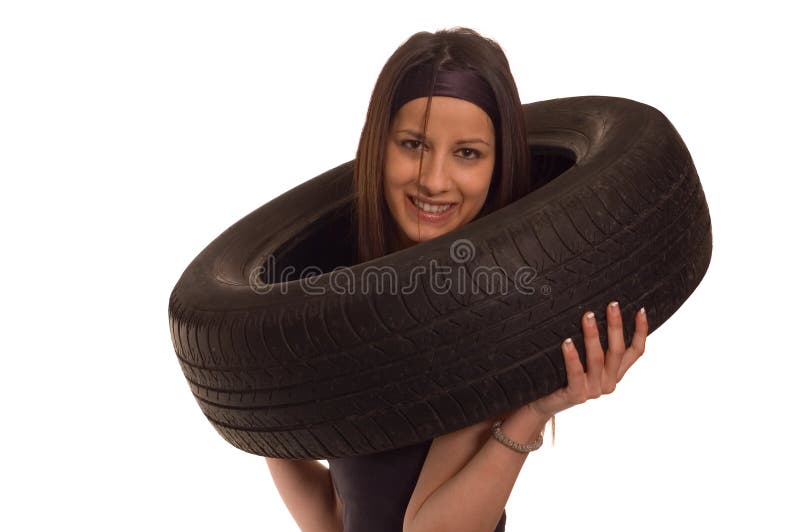 Tire stock image. Image of girl, drive, woman, beauty - 4275501