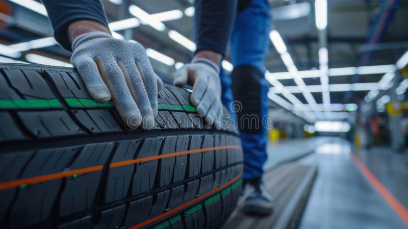 The Tire Assembly Process. AI Generated Stock Photo - Image of repair ...