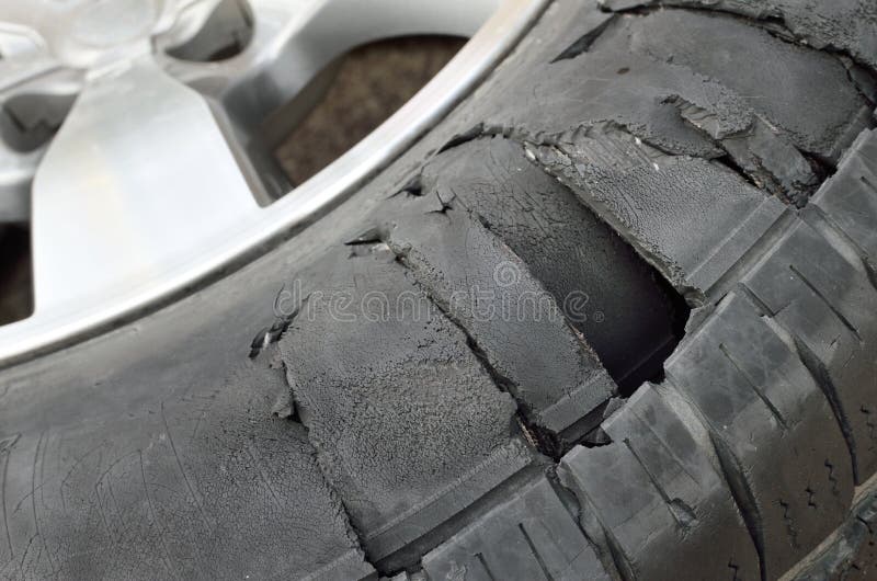 Tire burst stock image. Image of rubber, breakdown, burst - 33295745