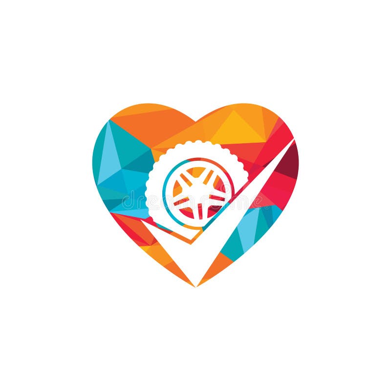 Tire Check Vector Logo Design. Stock Vector - Illustration of mark ...