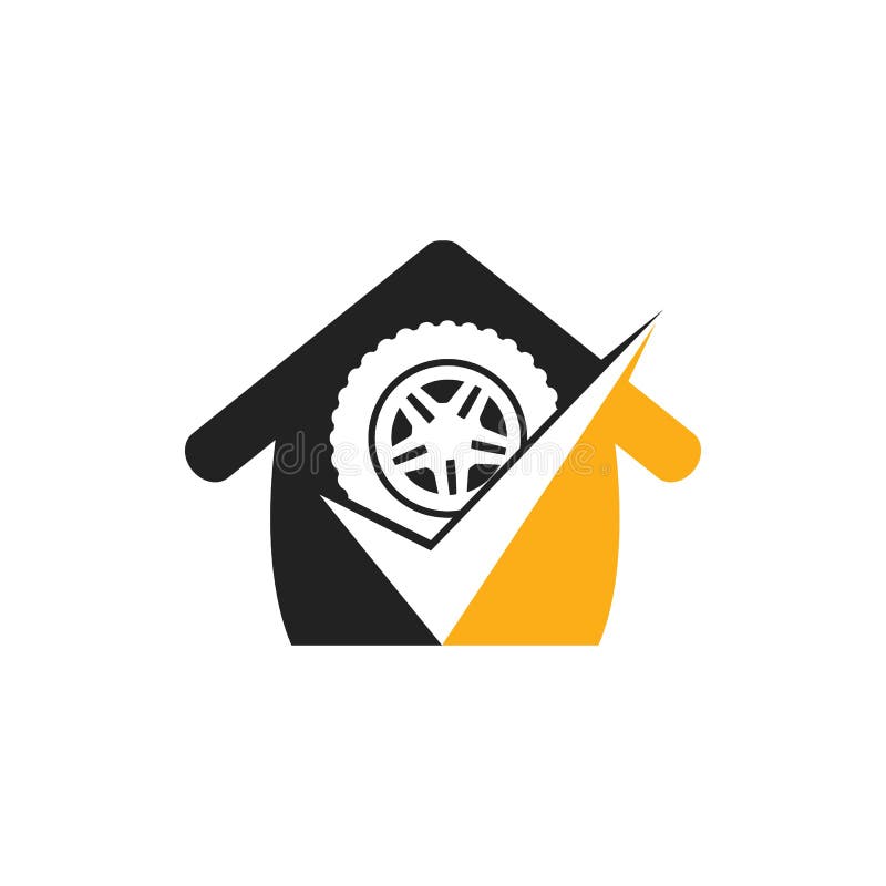 Tire Check Vector Logo Design. Stock Vector - Illustration of mark ...