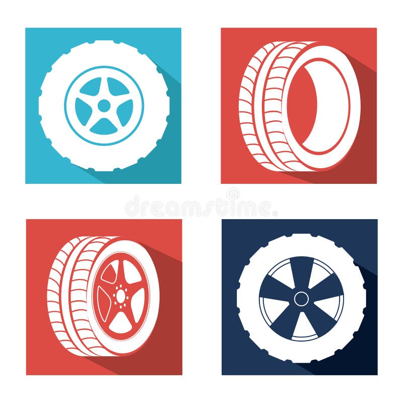 Tire Design Over White Background Vector Illustration Stock Vector ...