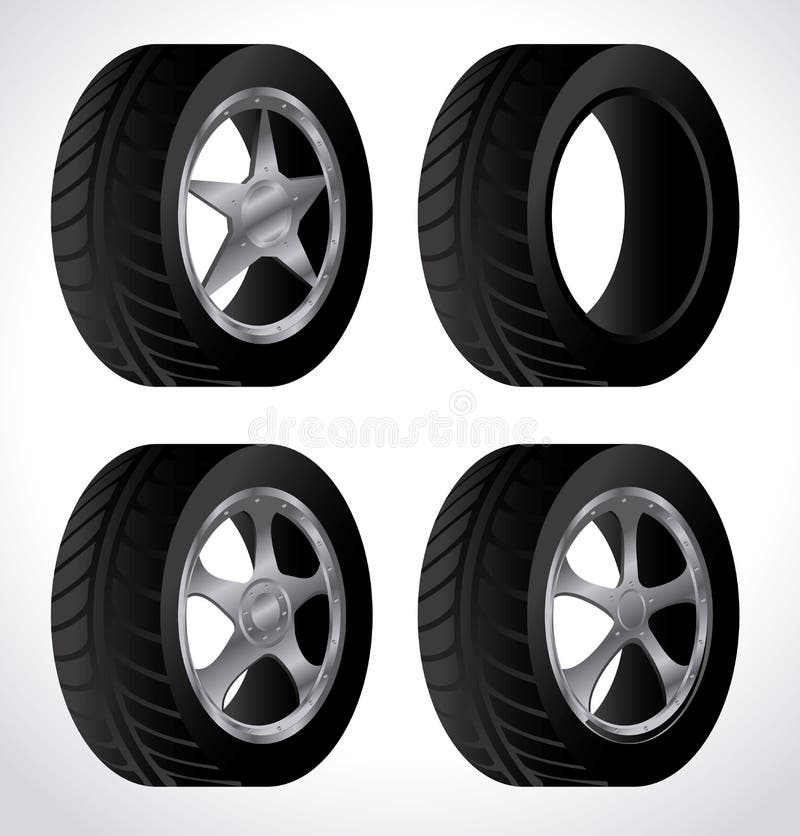 Tire Design Over White Background Vector Illustration Stock Vector ...