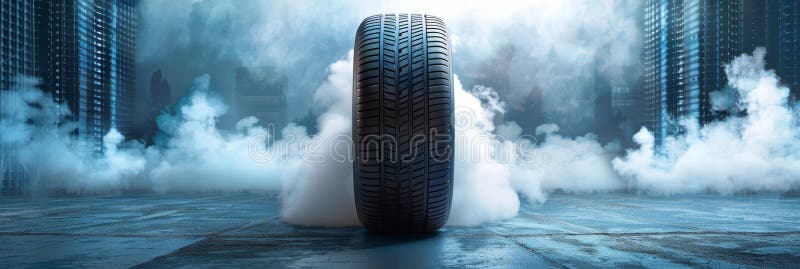 Tire Exploding on City Street Stock Image - Image of building ...