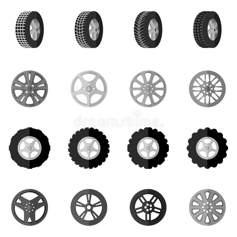 Tire Icon Black stock vector. Illustration of change - 50283411