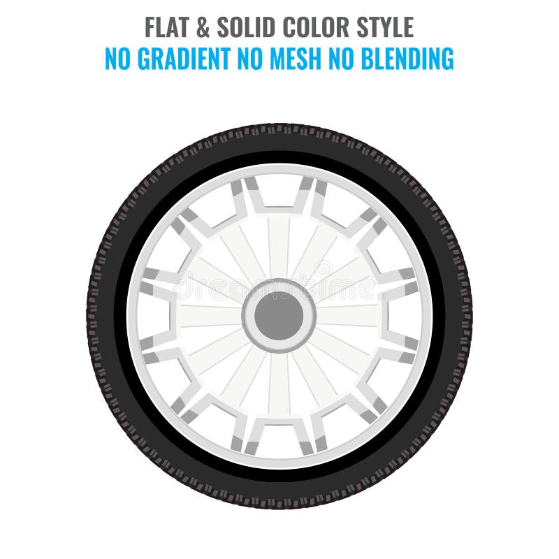 Tire Icon with Flat and Solid Color Style. Vector Illustration. Stock ...