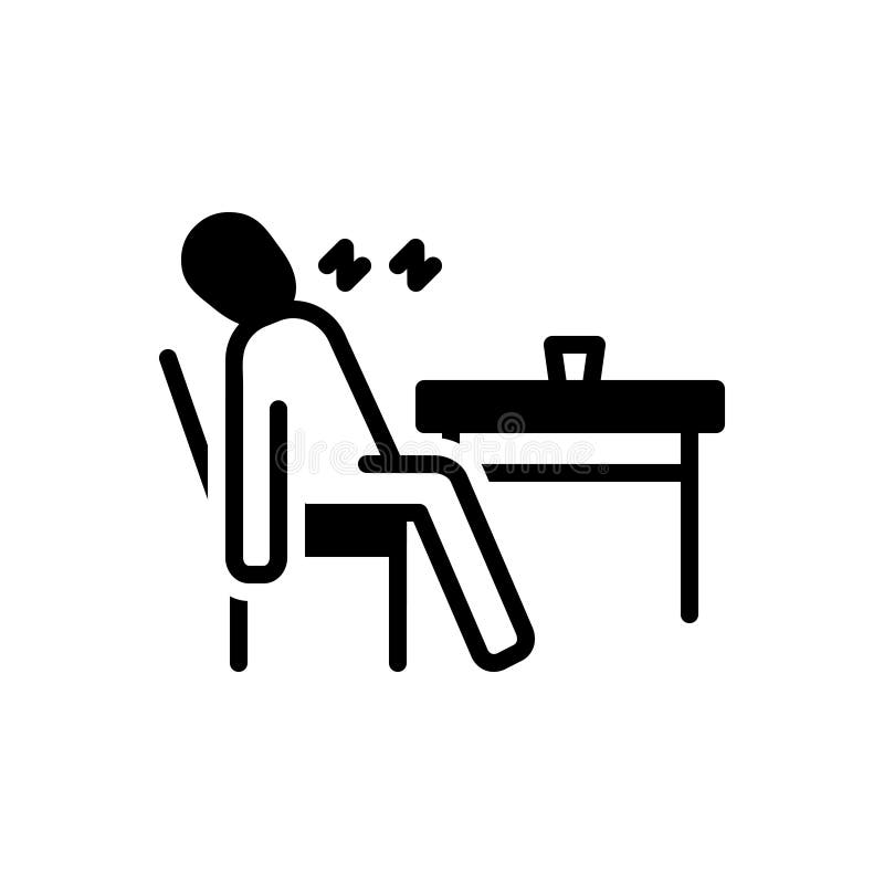 Black Solid Icon for Tire, Exhausted and Sleep Stock Vector ...