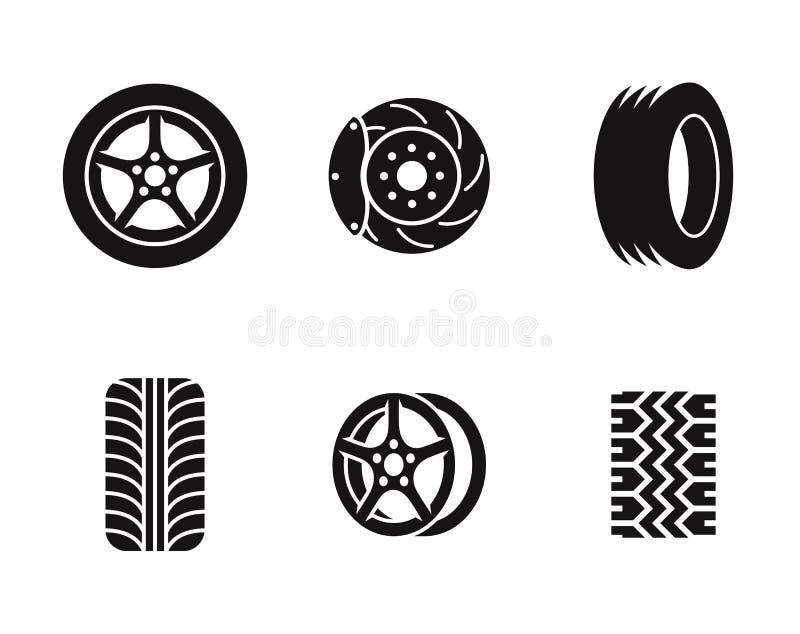 Tire icons set stock illustration. Illustration of auto - 98714599