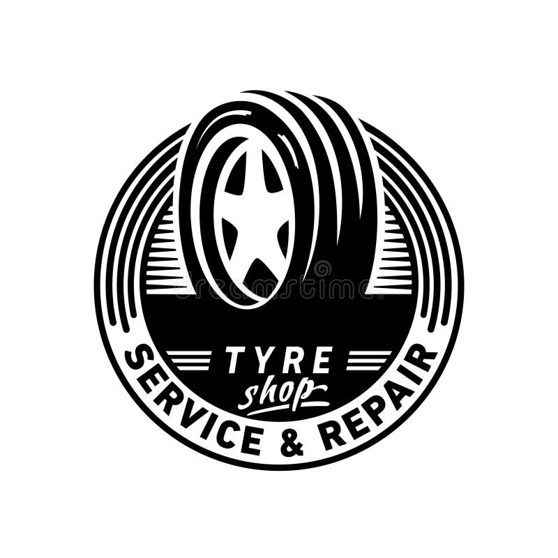 Tyre Shop and Service Logo Design Template. Tire Shop Logo. Vector and ...