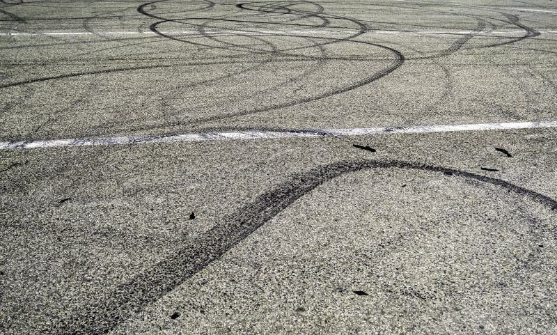 Tire marks on the asphalt stock image. Image of drive - 254639515