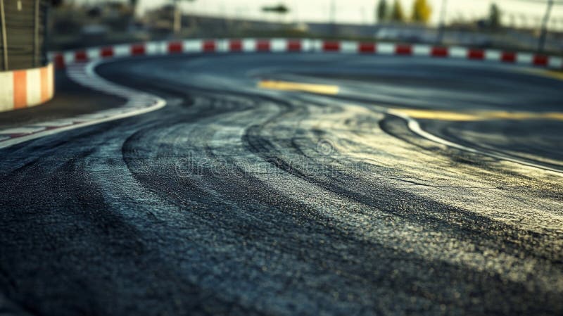 Tire Marks on a Racing Track Showing Curves and Texture in Late ...