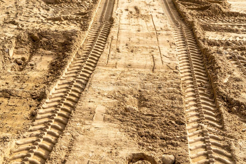 Tire Marks in the Ground at a Construction Site Stock Image - Image of ...