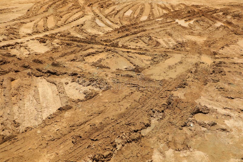 Tire Marks in the Mud stock photo. Image of site, tire - 253528376