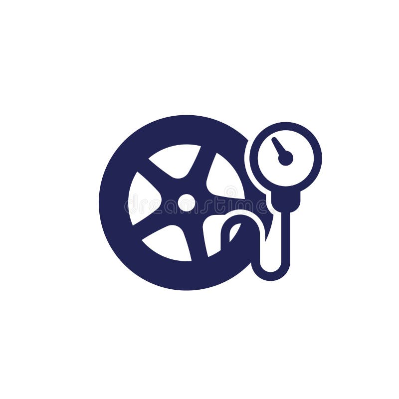 Tire Pressure Icon, Tyre Check Vector Stock Vector - Illustration of ...