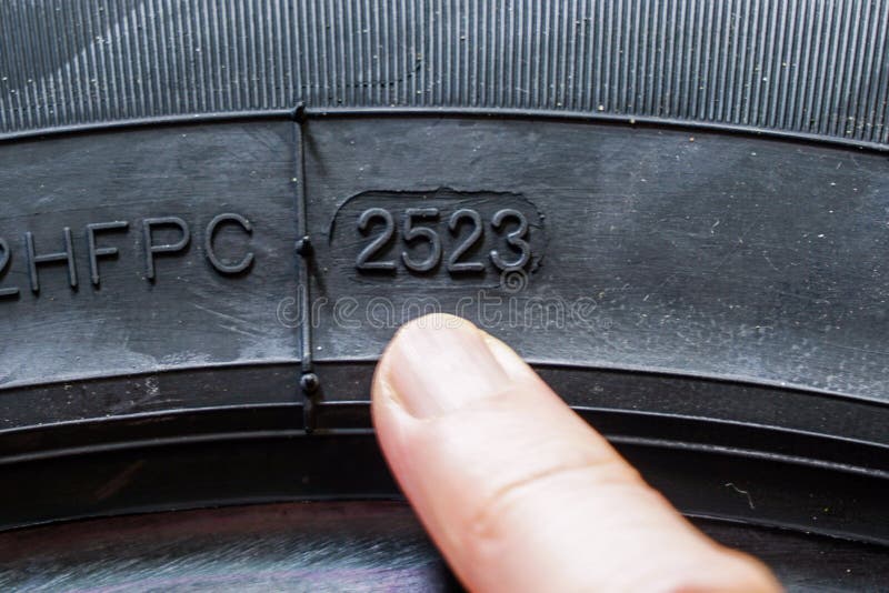 Side View of Tire with Designation of Week and Year of Tire Production ...