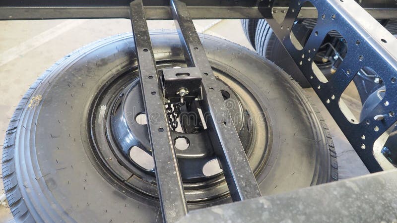 Tire Spare Part Install on 6 Wheel Medium Duty Truck Stock Photo ...