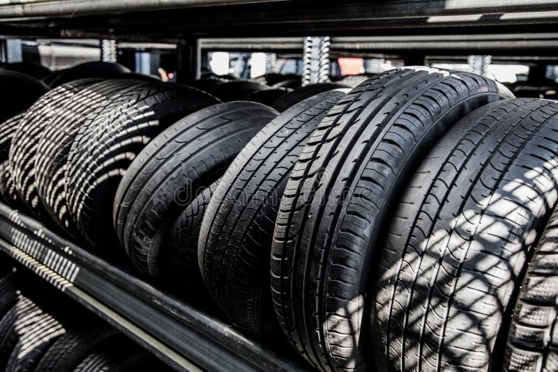 Tire Stack Background. Selective Focus. Stock Image - Image of stack ...