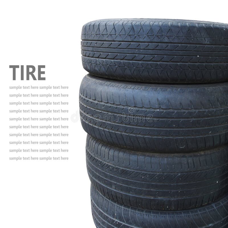 Tire Stack Isolated on White Background Stock Photo - Image of stack ...