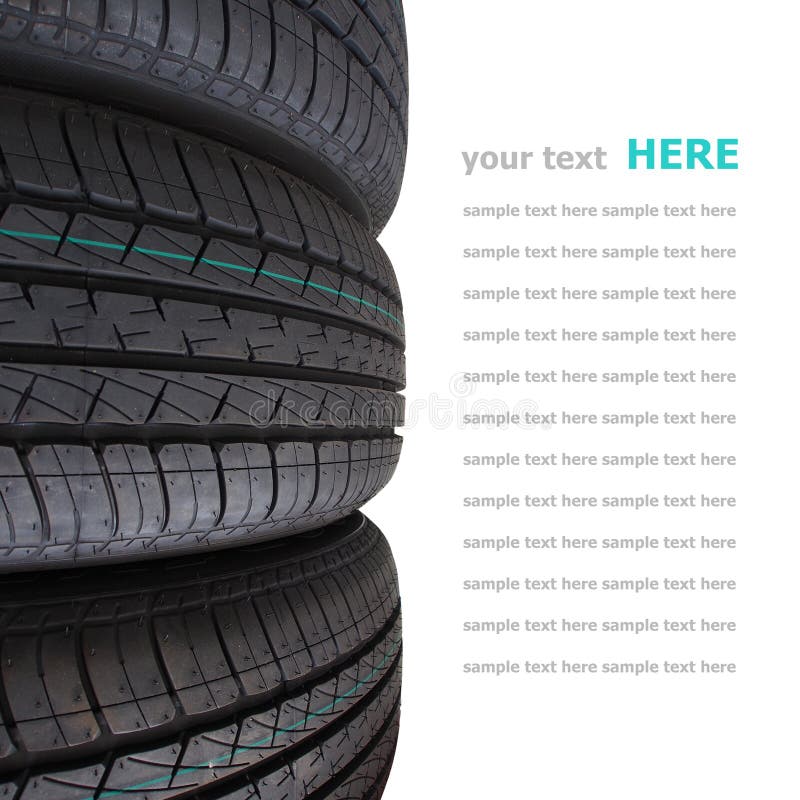 Tire Stack Isolated on White Background Stock Image - Image of control ...